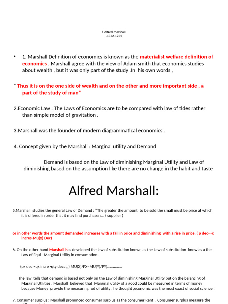 Marshall's Economic Theories Explained | PDF | Value (Economics ...