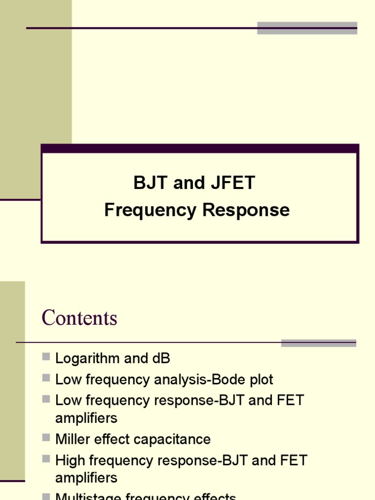 BJT and JFET Frequency Response | PDF | Amplifier | Capacitor