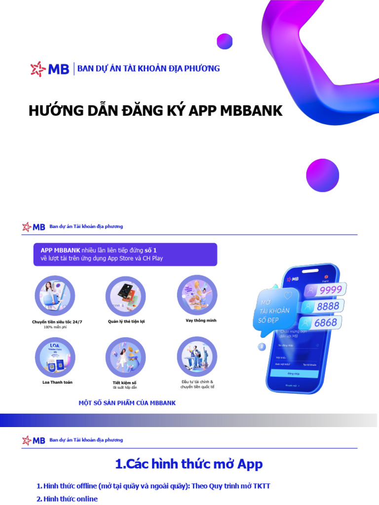 Hướng Dẫn Mở App MBBank | PDF