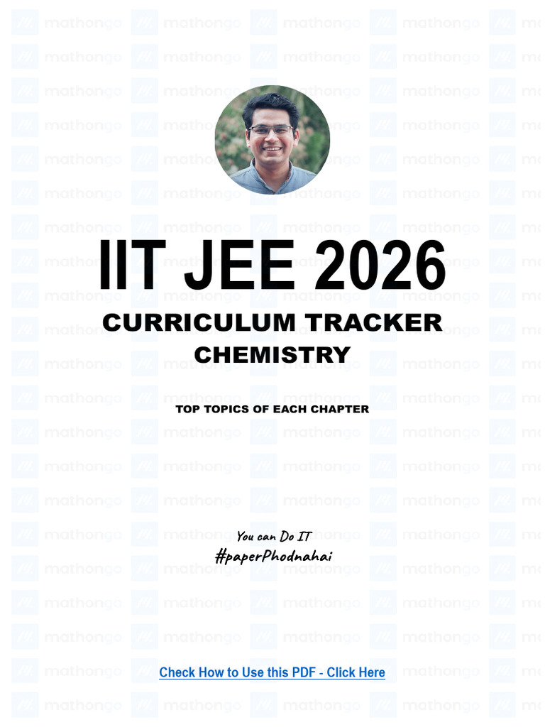 Chemistry Chapter Tracker - JEE Main 2026 - MathonGo | PDF | Chemistry | Chemical Bond