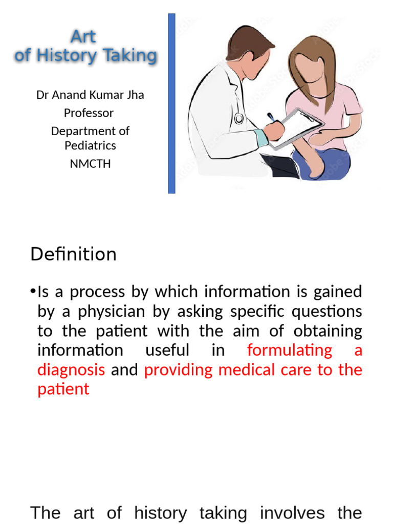 Art of History Taking in Medicine | PDF