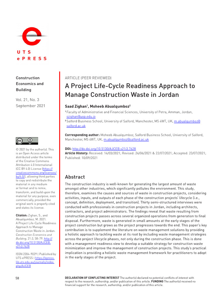 Zighan and Abualqumboz - 2021 - A Project Life-Cycle Readiness Approach ...