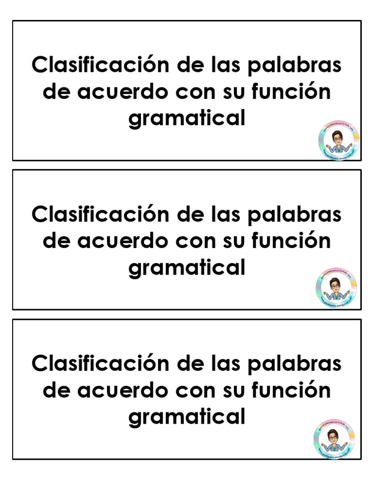 Clasificación de Palabras por Función Gramatical | PDF | Adverbio | Palabra