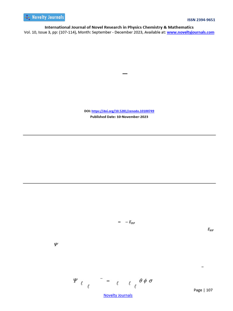 Evaluation of The Ground State-10112023-1 | PDF | Hartree–Fock Method ...