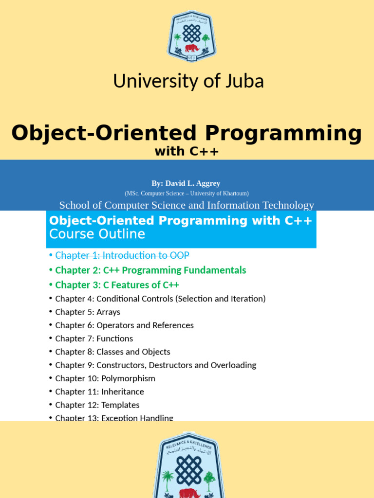 OOP Slides - CH02 and 03 - Fundamental Concepts | PDF | C++ | Variable (Computer Science)