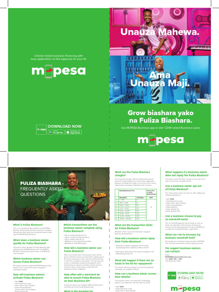 M-Pesa Credit Pamphlet FA v2-1 250722 092028 | PDF | Loans | Overdraft