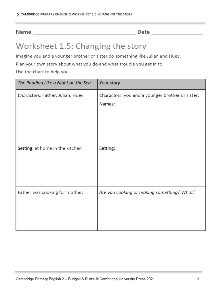 Grade 2 Storytelling Worksheet | PDF