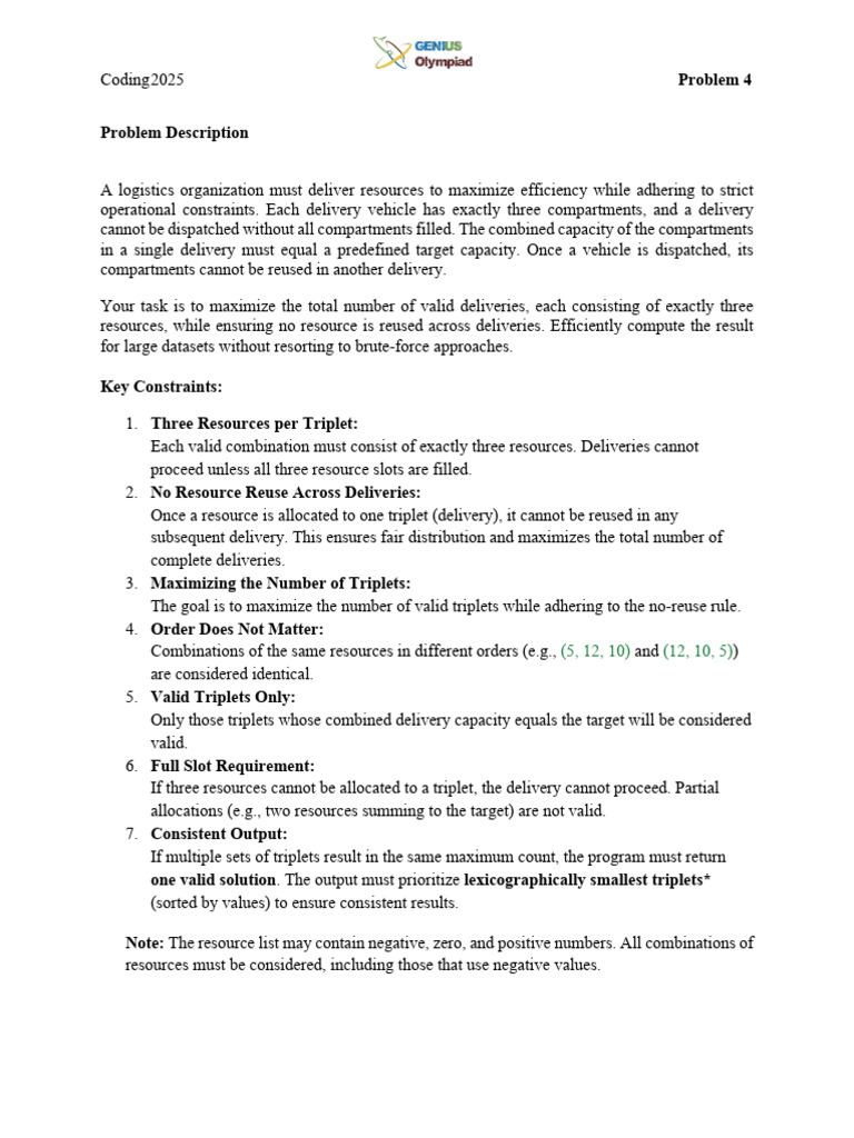 Prob-GENIUS 2025 Part1 Question4 | PDF | Sequence | Numbers