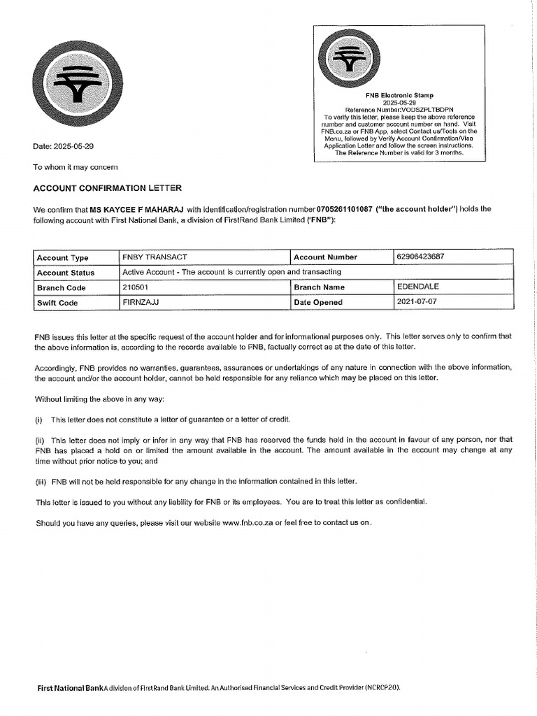 Proof of Banking | PDF