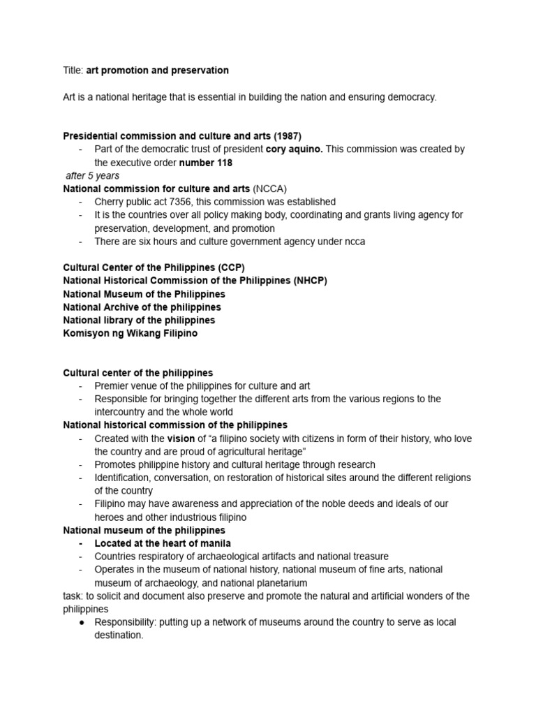 Art Promotion and National Artists in the Philippines | PDF | Philippines