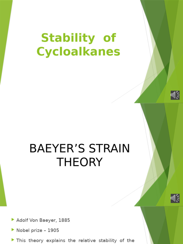 Baeyer's Strain Theory of Cycloalkanes | PDF | Chemistry | Chemical ...