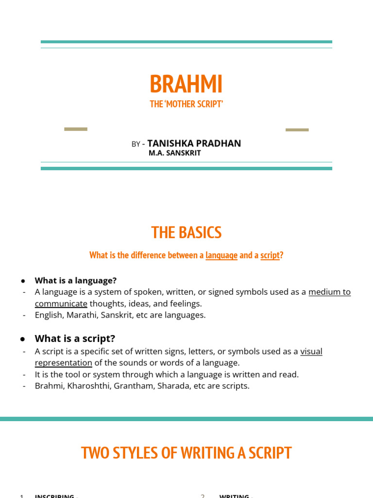 Brahmi The Mother Script' | PDF | Linguistics | Languages Of Asia
