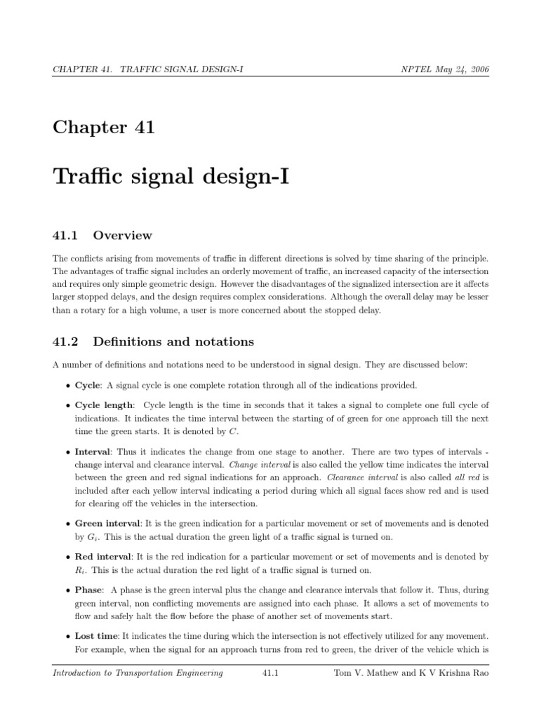 Traffic Signal Design | PDF | Traffic | Traffic Light