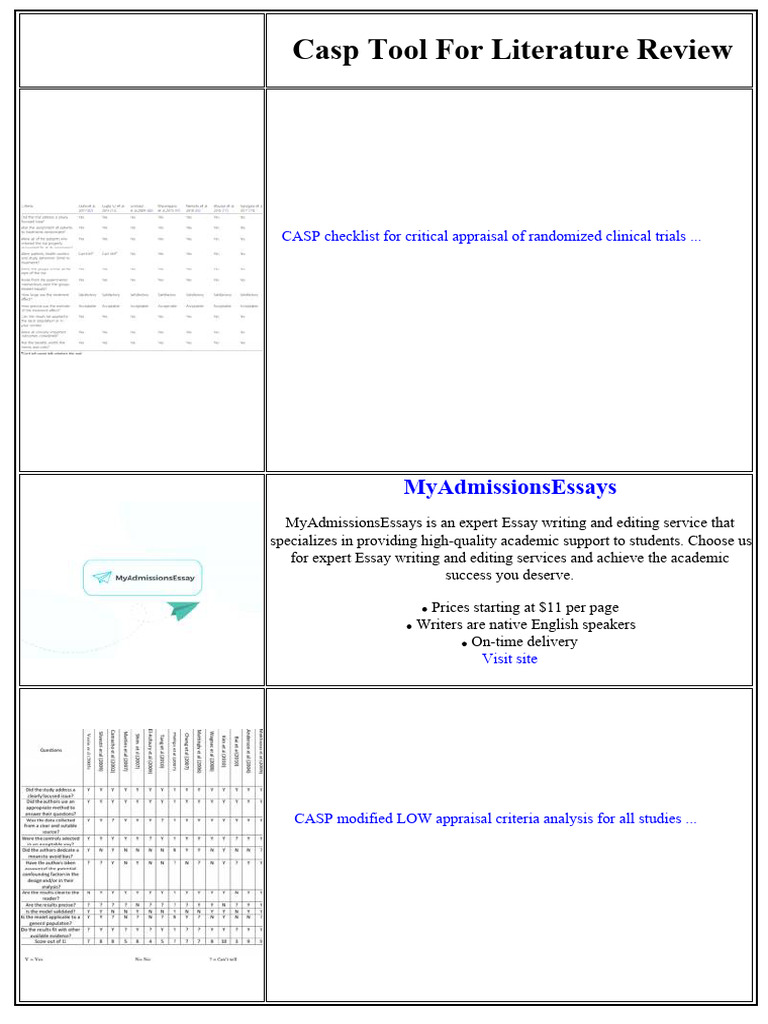 Casp Tool For Literature Review | PDF | Evidence Based Medicine ...