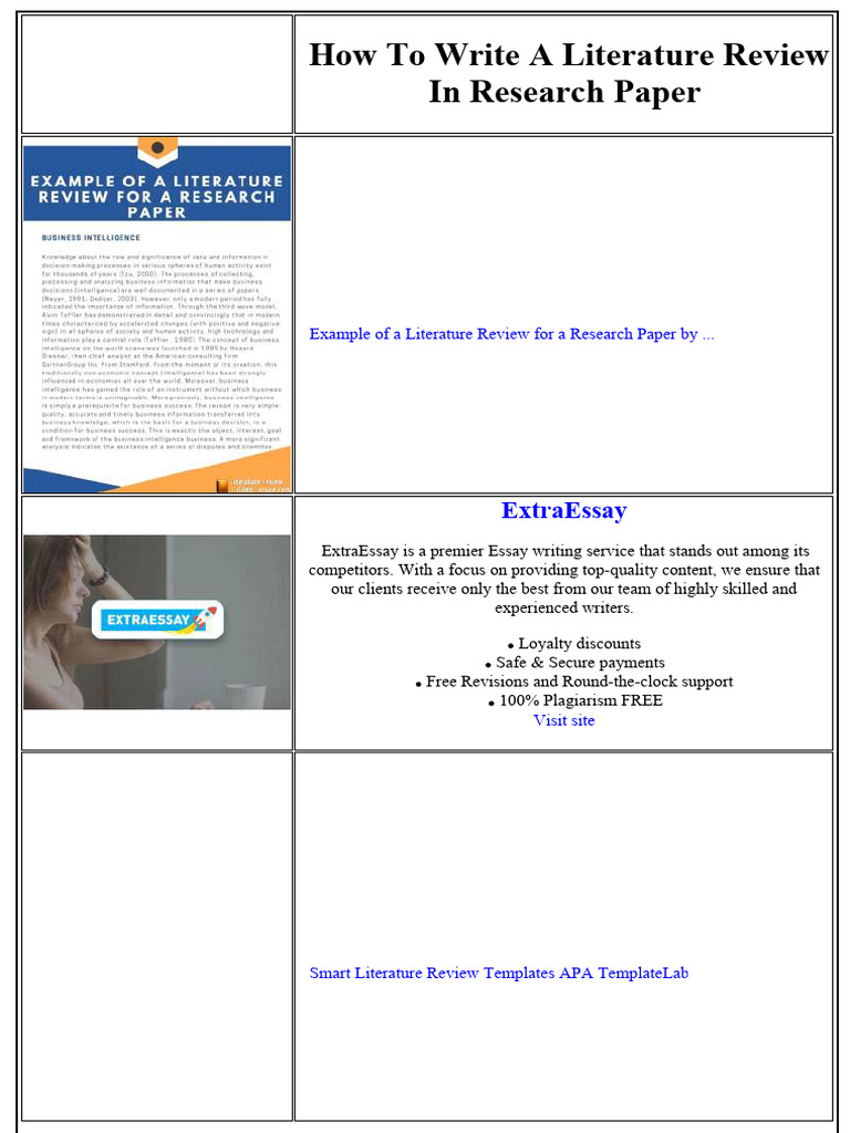 How To Write A Literature Review in Research Paper | PDF | Essays | Thesis