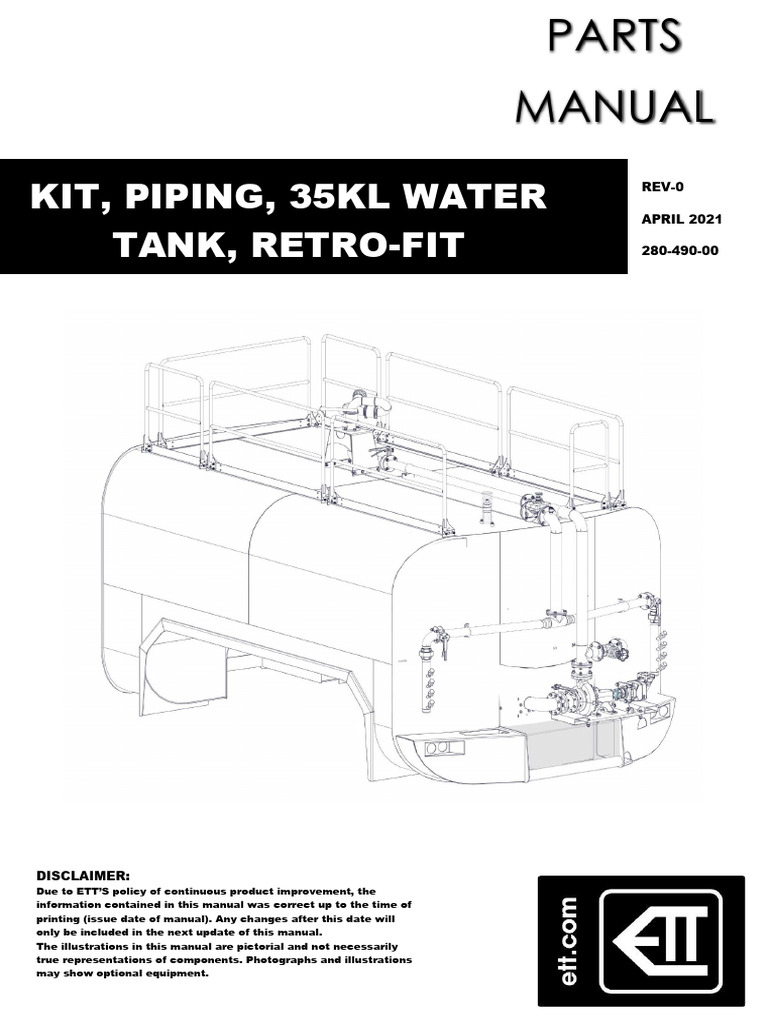 35KL Water Tank Retrofit Parts Manual | PDF | Personal Protective ...
