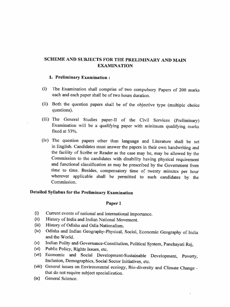 OPSC Syllabus Pages | PDF
