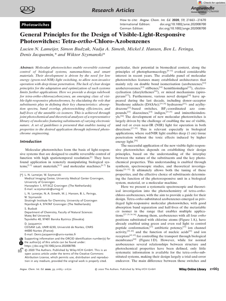 Angew Chem Int Ed - 2020 - Lameijer - General Principles For The Design ...
