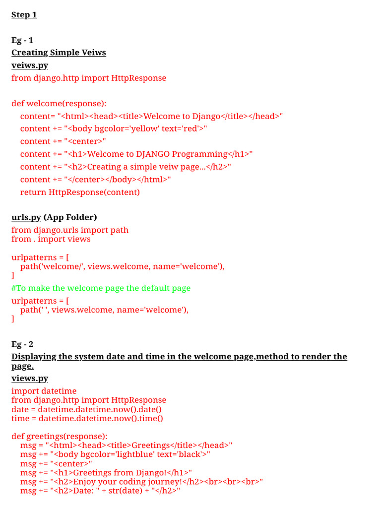 Django Simple Views Tutorial | PDF