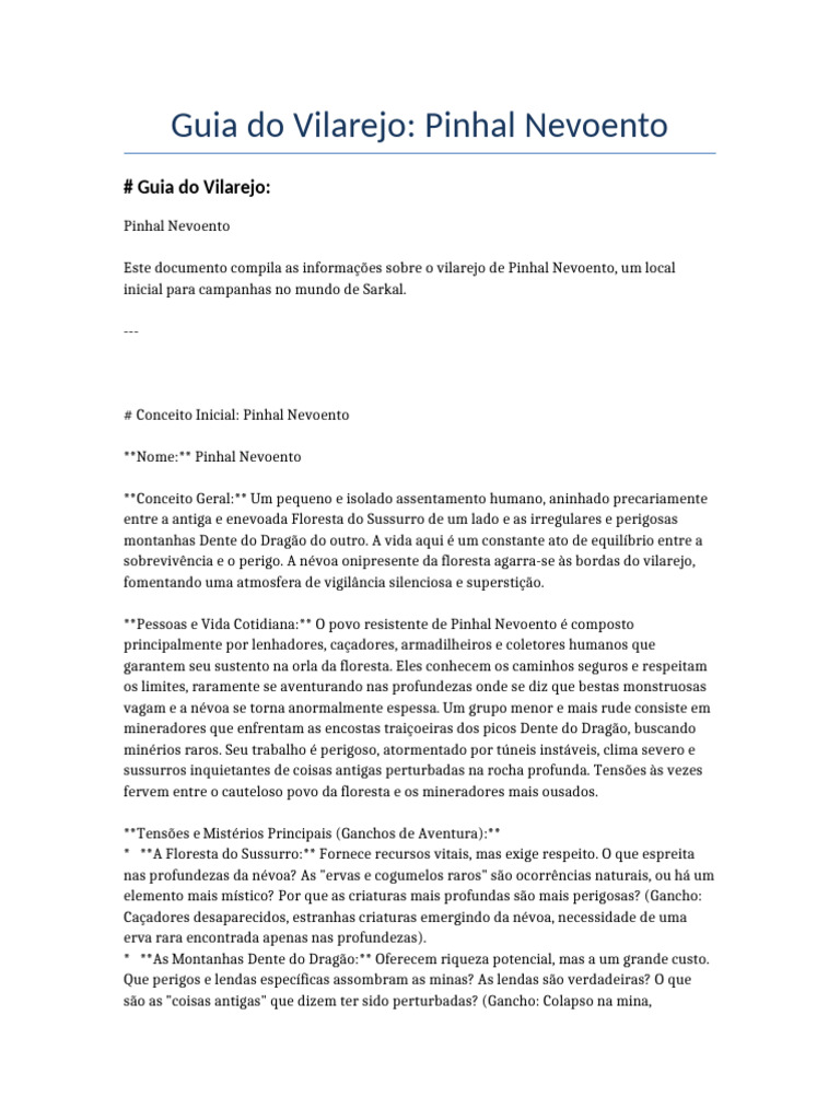 Guia do Vilarejo: Pinhal Nevoento | PDF | Mineração | Terra