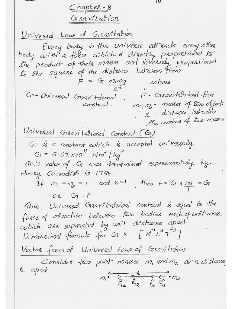 Gravitation Notes | PDF
