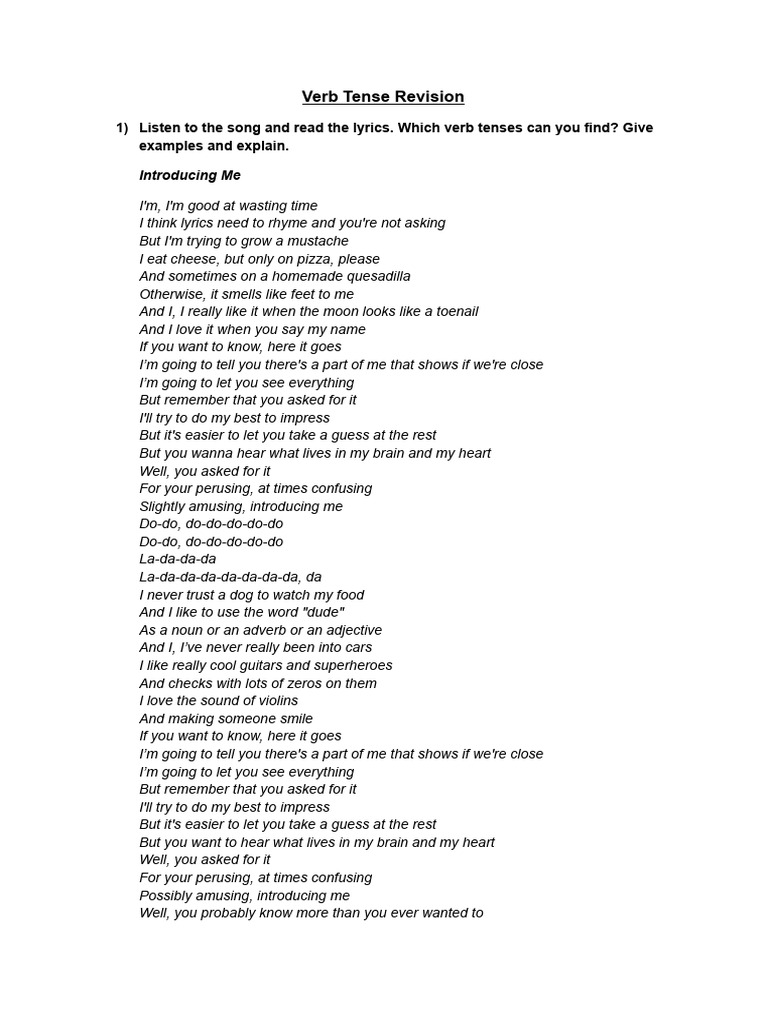 Tense Revision - B1 Level | PDF | Verb | Semantic Units