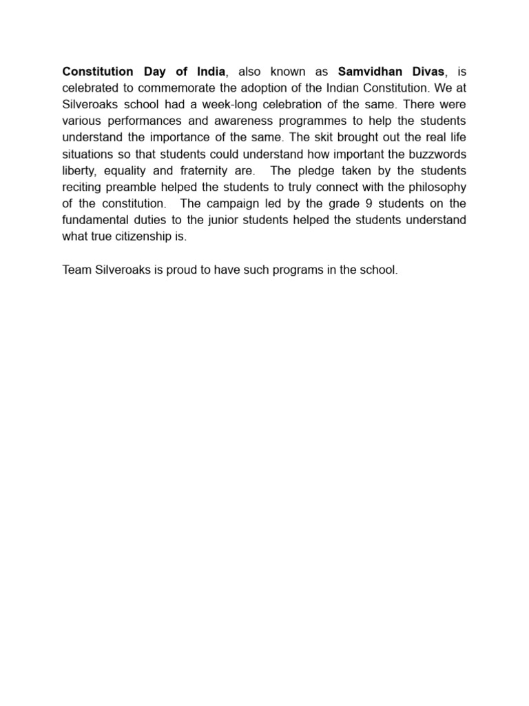 Constitution Day Celebration | PDF