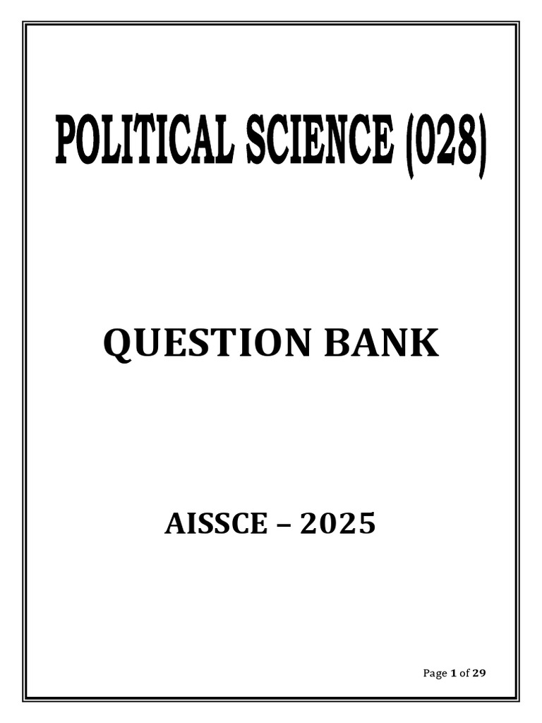 Aissce Question Bank - 2025 | PDF | Globalization | World Politics