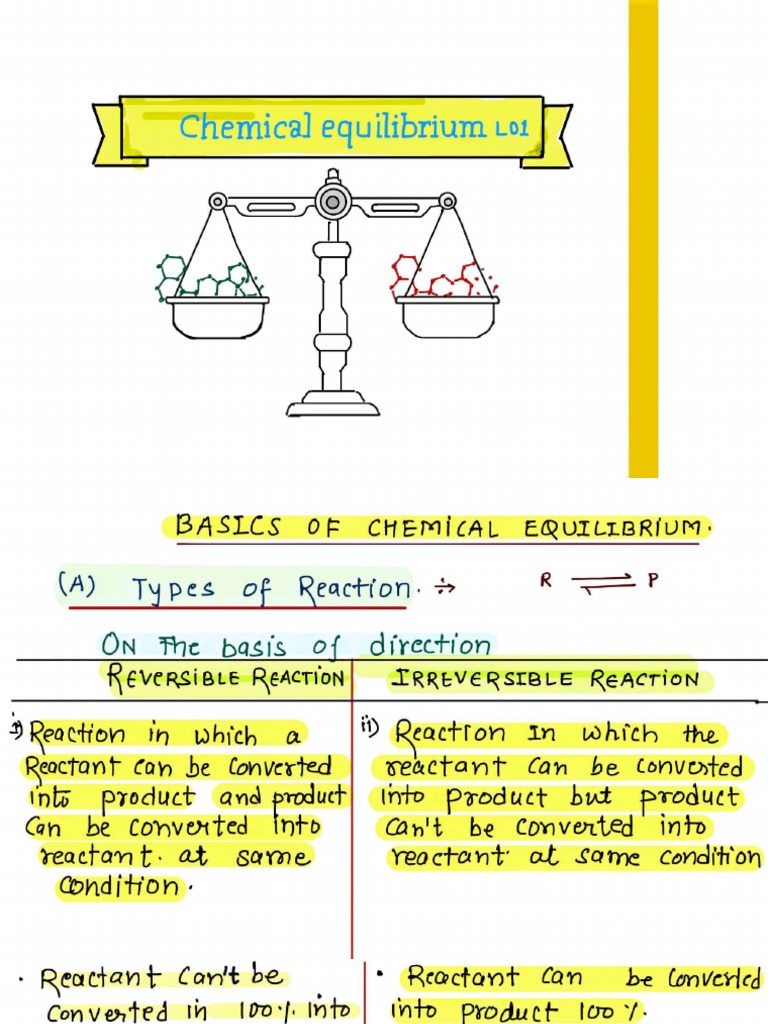 Chemical Equilibrium L01-A PDF | PDF