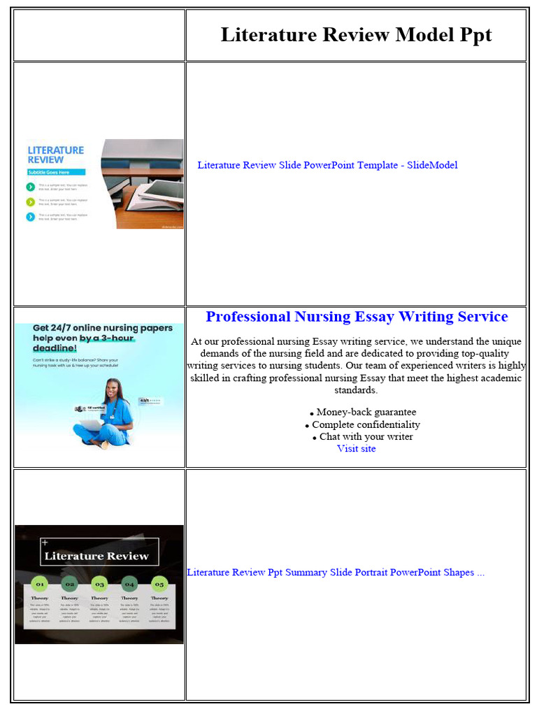 Literature Review Model | PDF | Essays | Microsoft Power Point