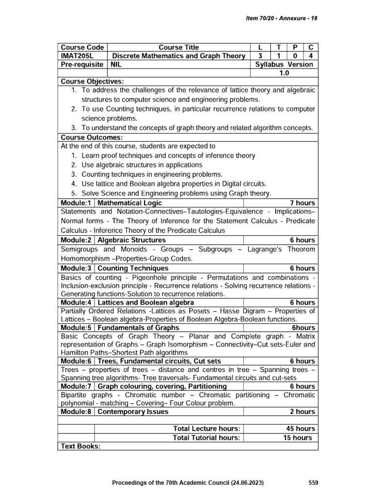 Discrete Mathematics and Graph Theory | PDF
