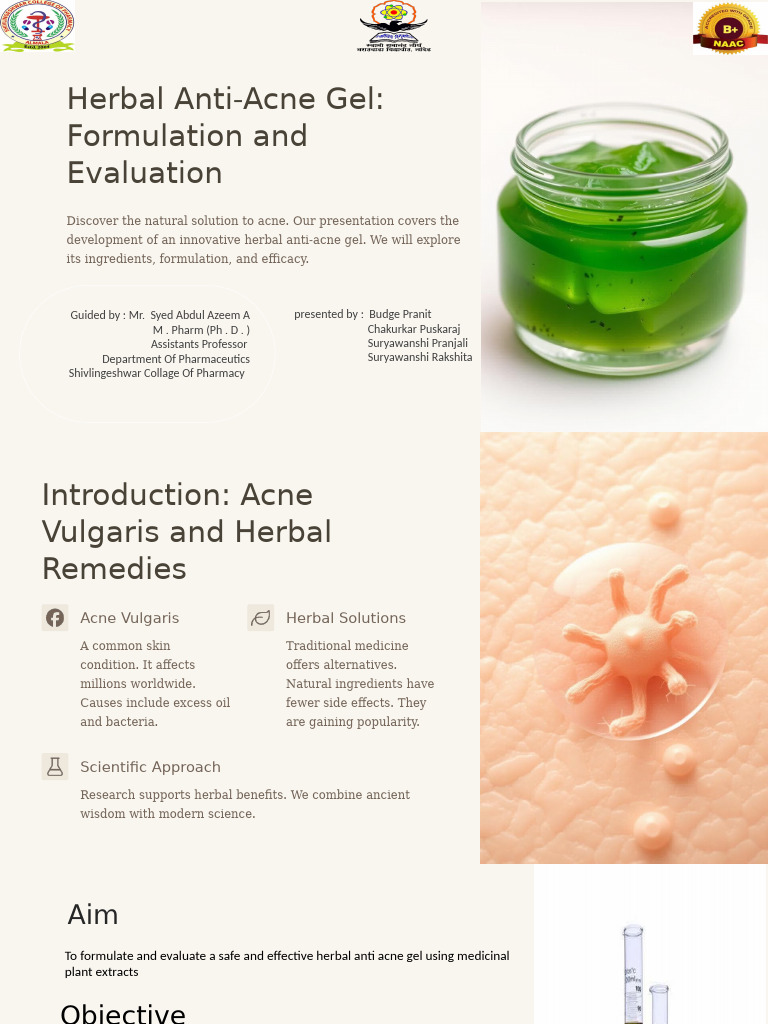Herbal Anti-Acne Gel Formulation Guide | PDF | Topical Medication ...
