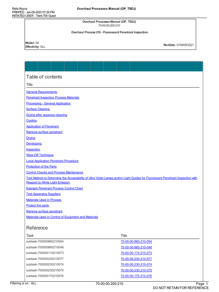 Fluorescent Penetrant Inspection Guide | PDF | Materials