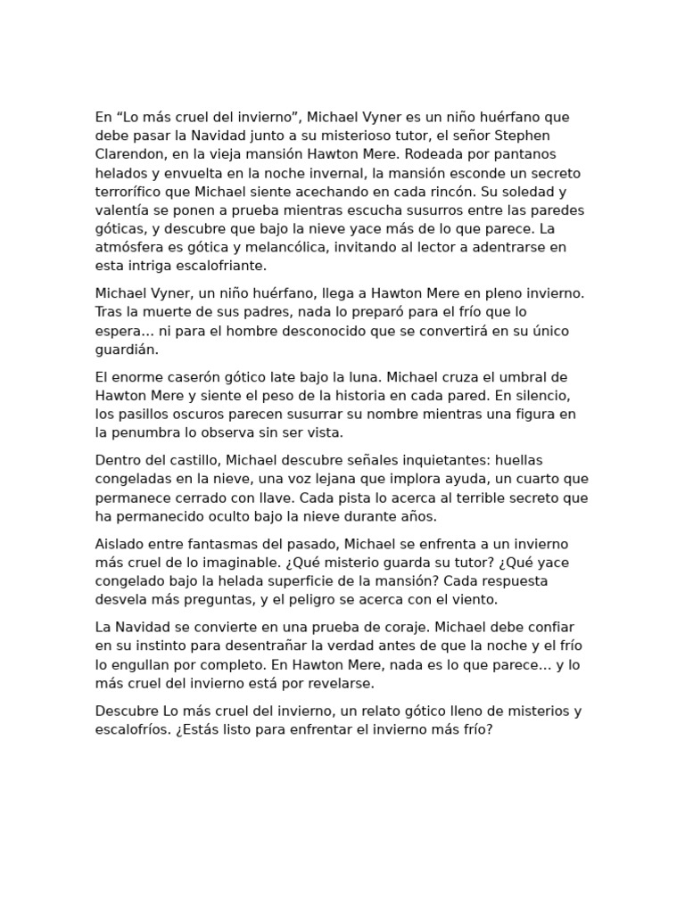 Lo Mas Cruel Del Invierno | PDF