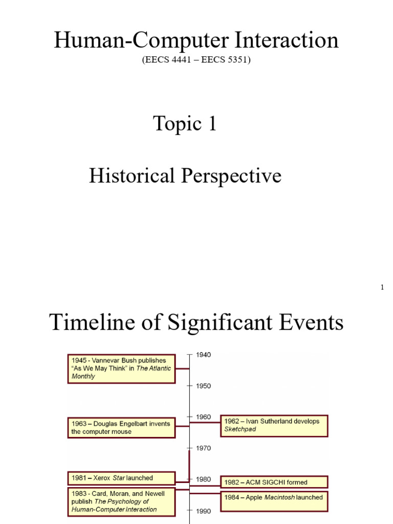 01 HistoricalPerspective | PDF | Human–Computer Interaction | Software