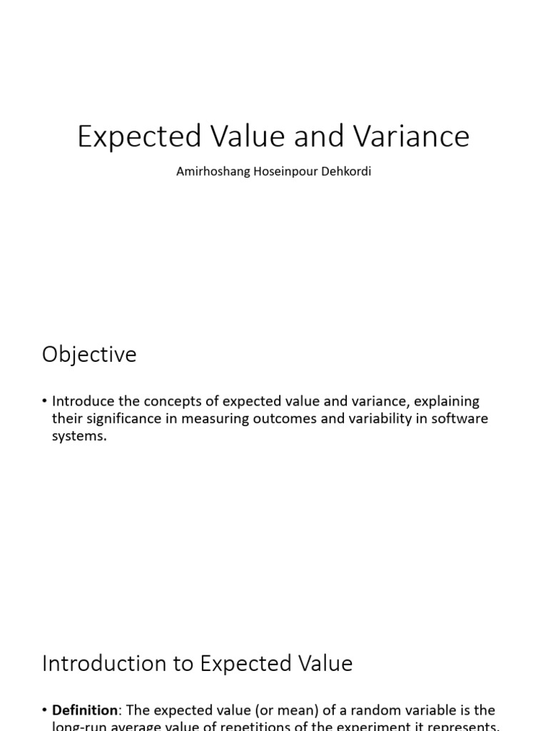 3-Expected Value and Variance | PDF | Variance | Expected Value