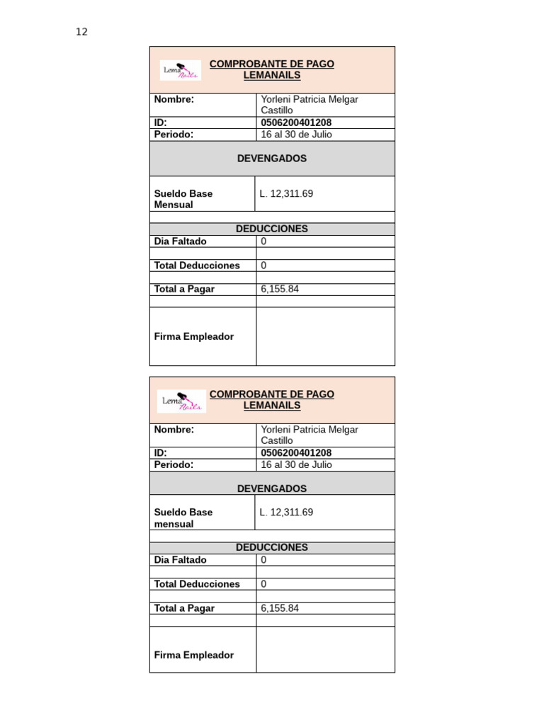 Comprobante - de - Pago Yorleni | PDF