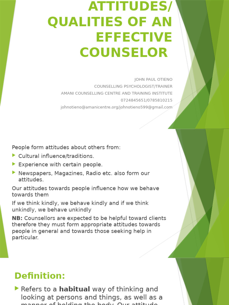 Essential Attitudes of Effective Counselors | PDF | Empathy | Experience
