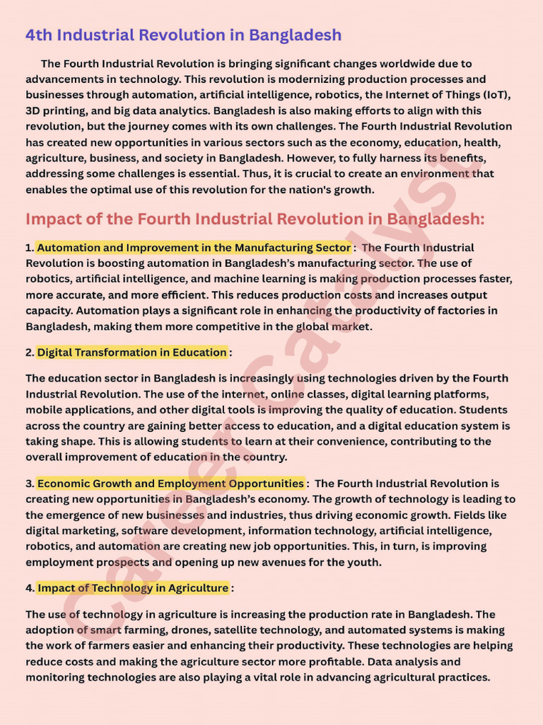 4th Industrial Revolution in Bangladesh-1 | PDF