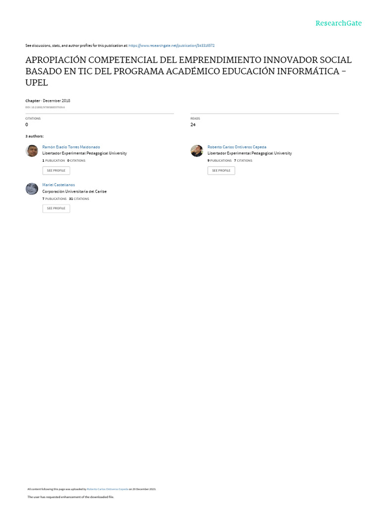 Apropiacion Competencial Del Emprendimiento Innova | PDF | Plan de estudios | Iniciativa empresarial