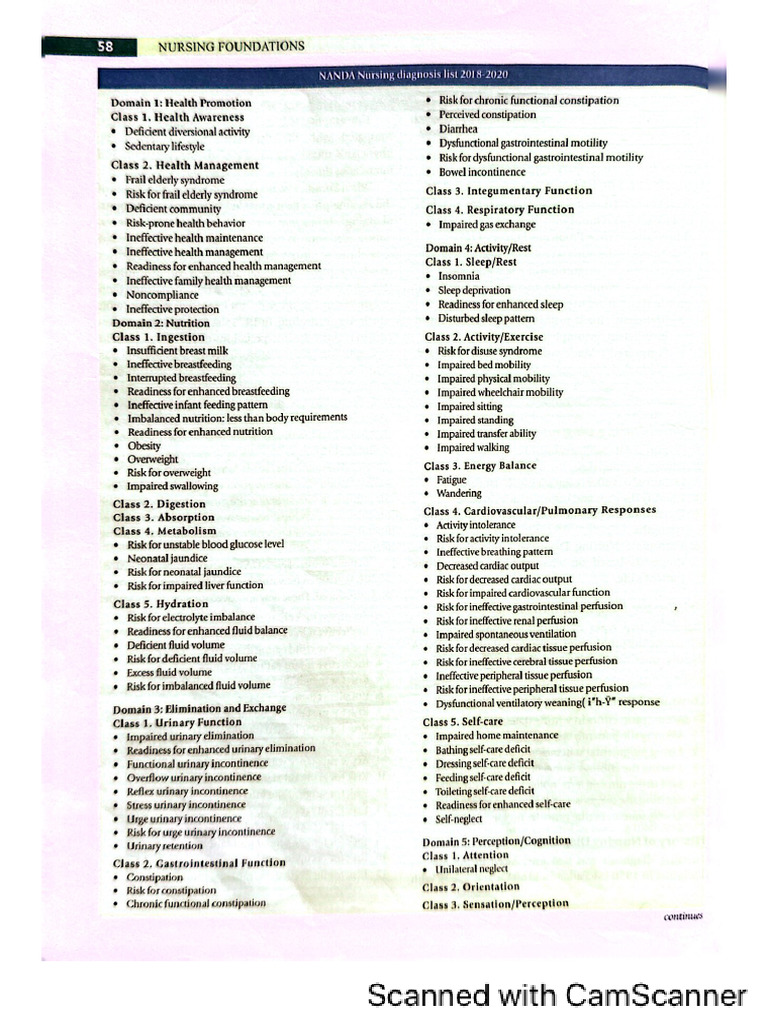 NANDA Nursing Diagnosis | PDF