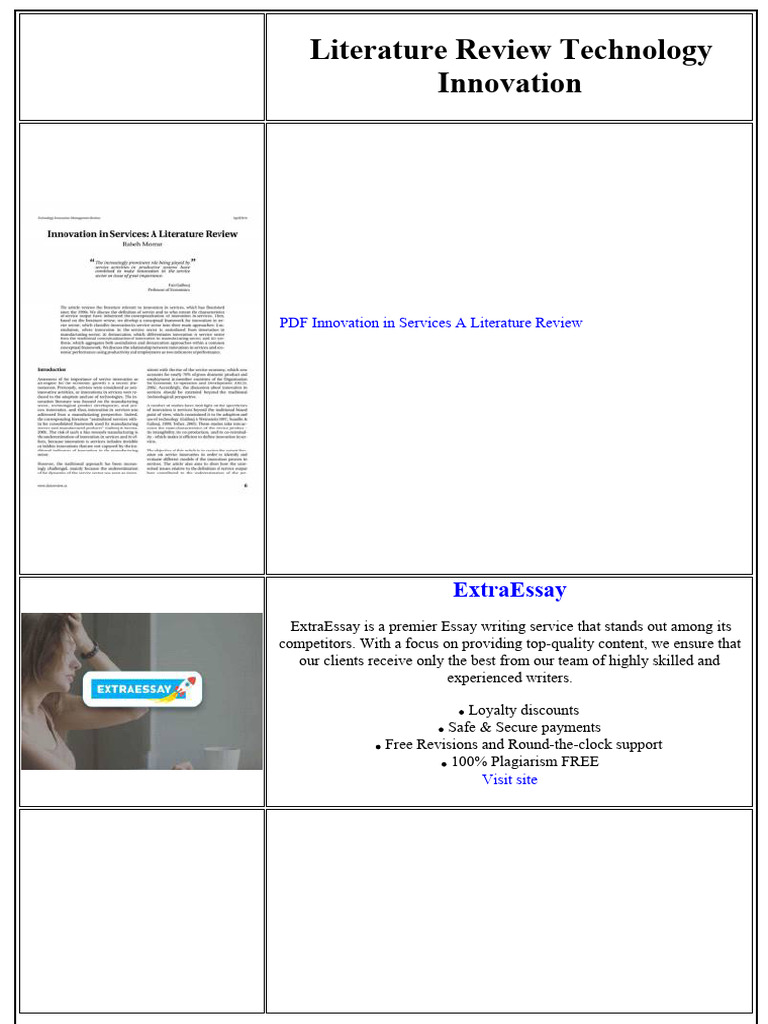 Literature Review Technology Innovation | PDF | Innovation | Leadership