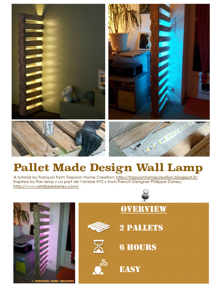 DIY Tutorial Pallet Made Design Lamp 1001pallets (En) | PDF | Adhesive