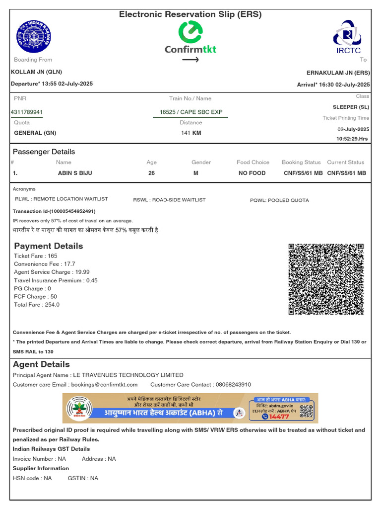 Understanding FCF Charges in Train Tickets | PDF | Identity Document