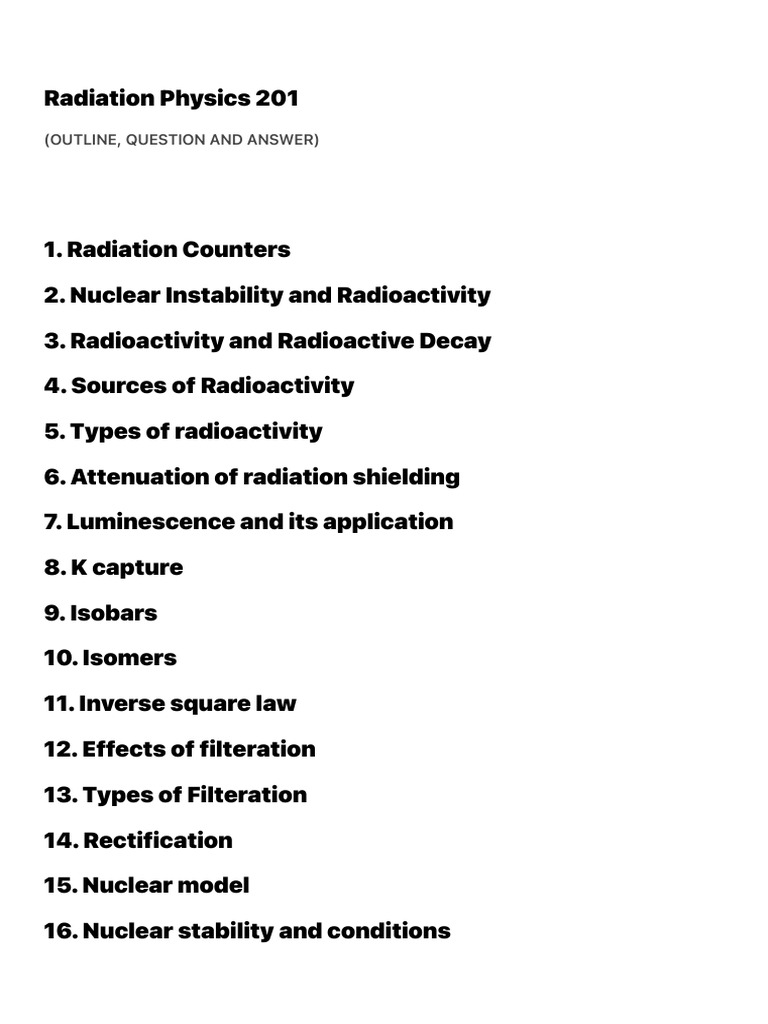 Radiation Physics 201: Key Concepts & Q&A | PDF | Nuclear Physics ...