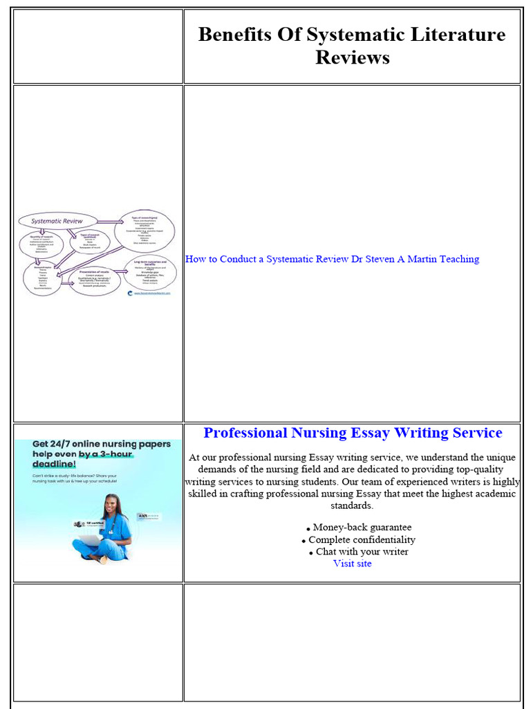 Benefits of Systematic Literature Reviews | PDF | Systematic Review | Meta Analysis