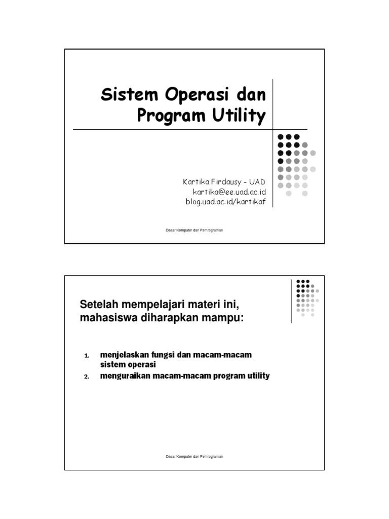 Sistem Operasi Dan Program Utility | PDF