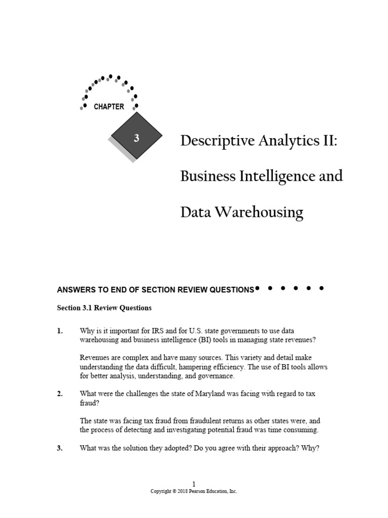 Review Questions Chapter 3 | PDF | Data Warehouse | Performance Indicator