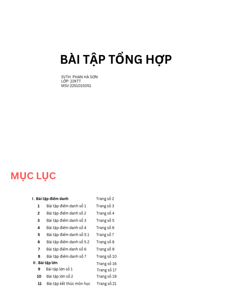 Bài T PT NGH P: SVTH: Phan Hà S N L P: 22KTT MSV:2251015051 | PDF