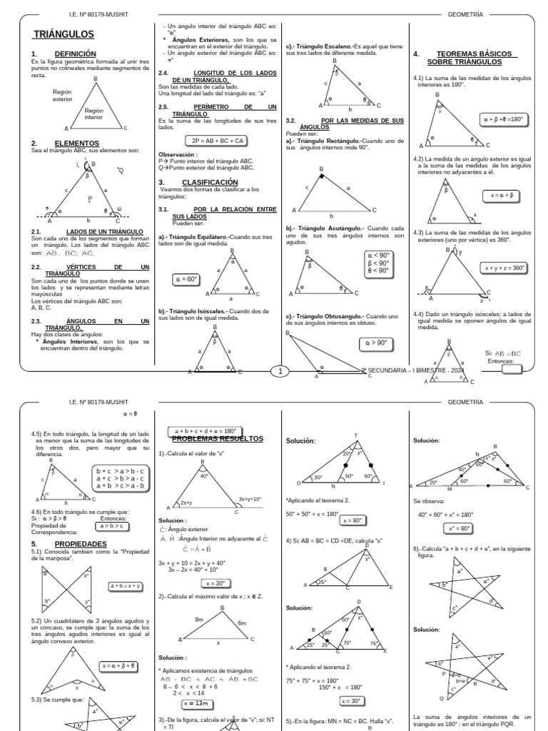 Triangulos Sin Claves | PDF | Triángulo | Ángulo